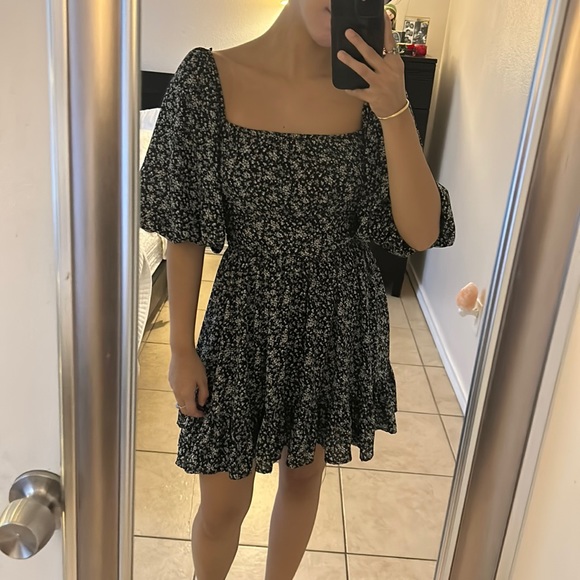 She + Sky | Dresses | Dark Blue Floral Float Dress | Poshmark